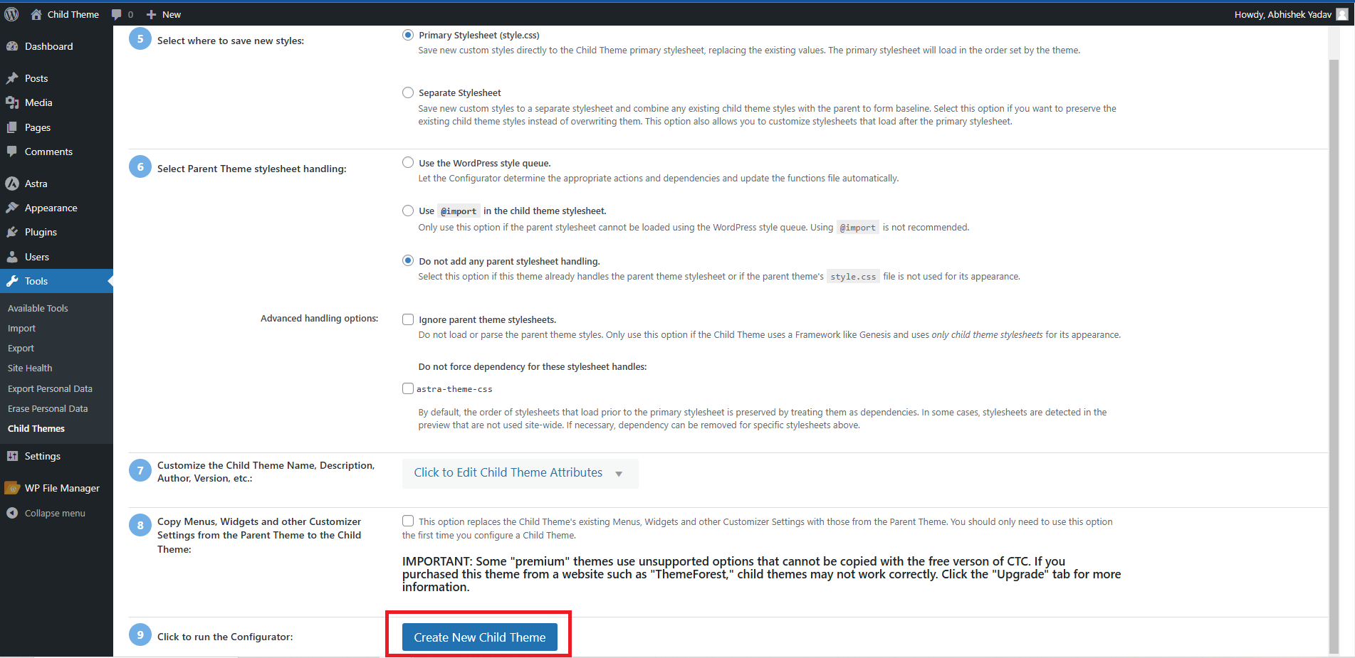 5 Easy Steps: How to Create a Child Theme in WordPress with a Plugin ...